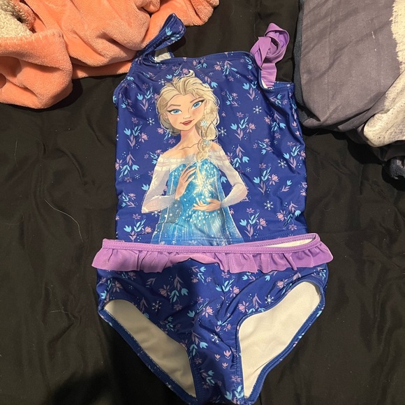 Disney | Swim | Disney Frozen Elsa Kids Swimsuit Blue And Purple | Poshmark